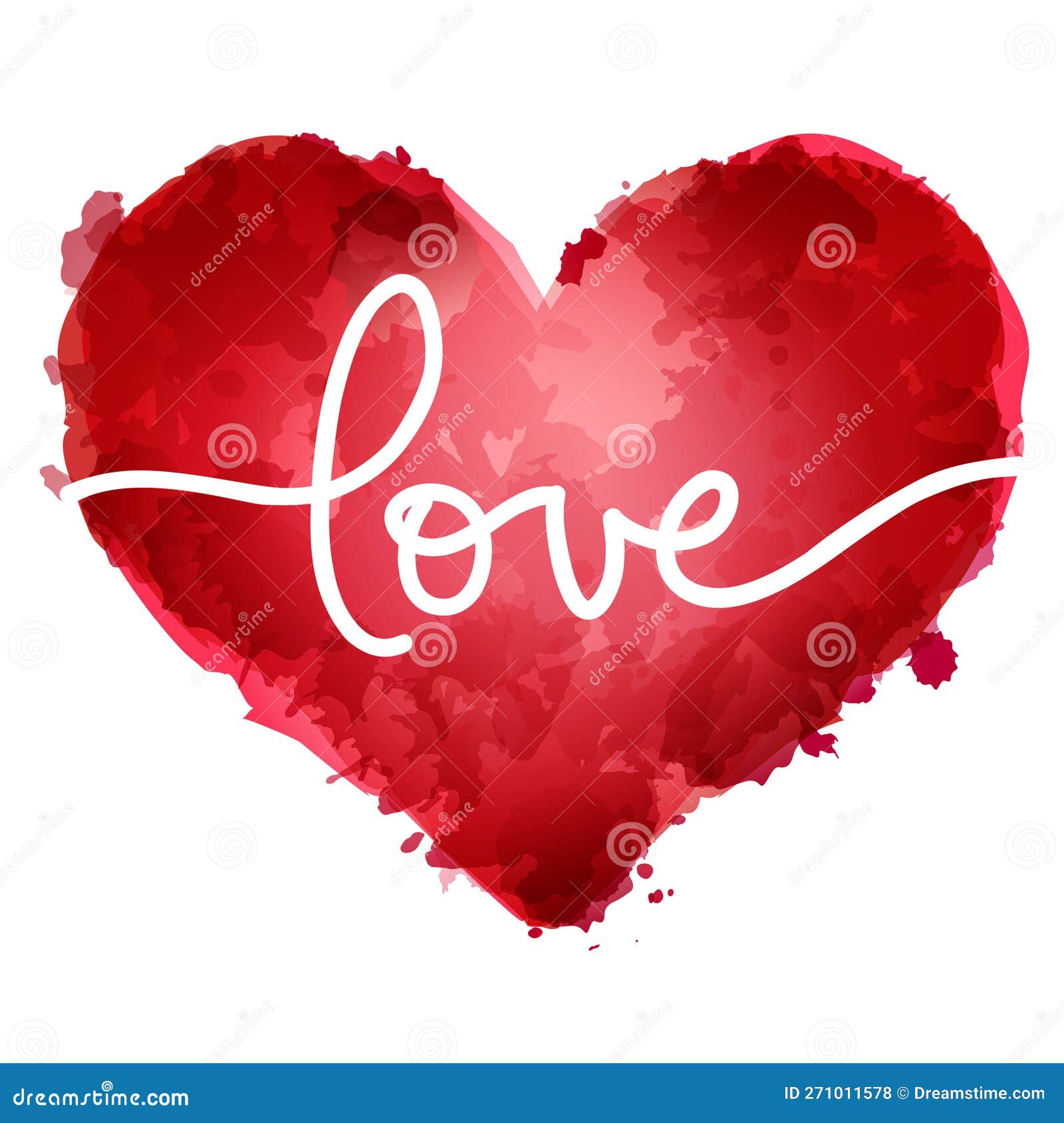 Red Heart, Watercolor Vector Illustration Stock Vector - Illustration ...
