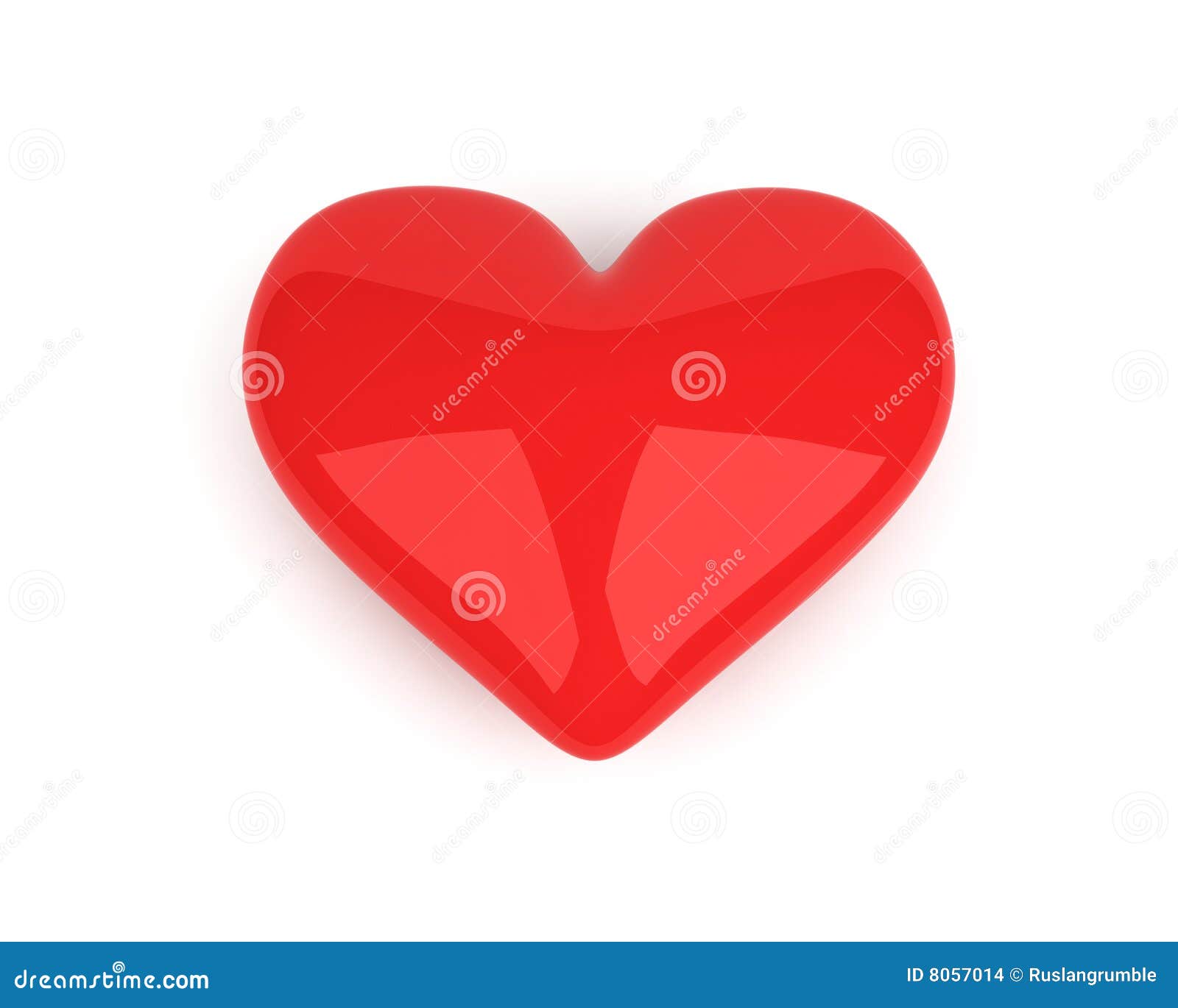 Red Heart on White Background Stock Illustration - Illustration of ...