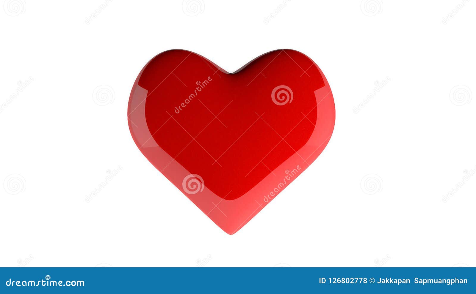 Red Heart on White Background Stock Illustration - Illustration of pain ...