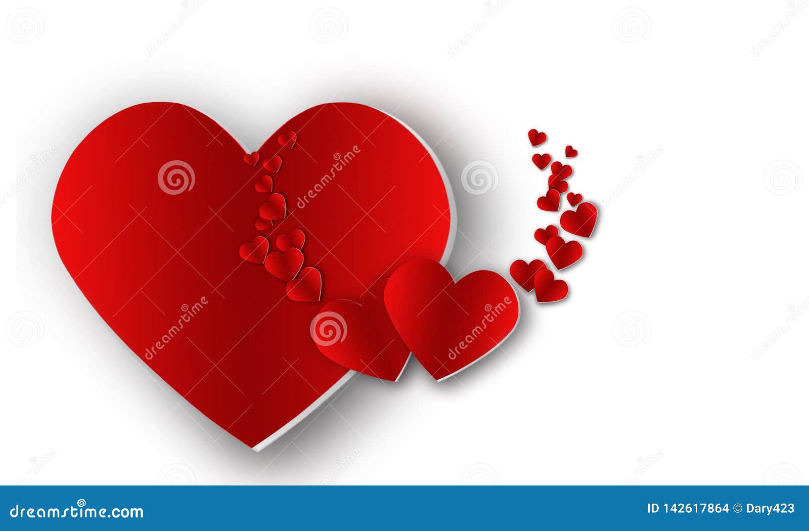 Red Heart on a White Background Stock Illustration - Illustration of ...