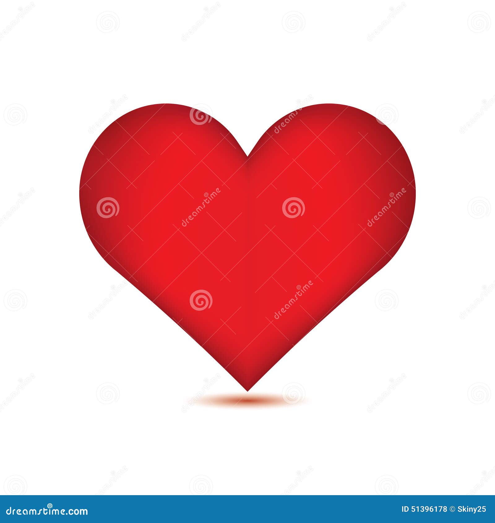 Red Heart on White Background. Stock Vector - Illustration of ...