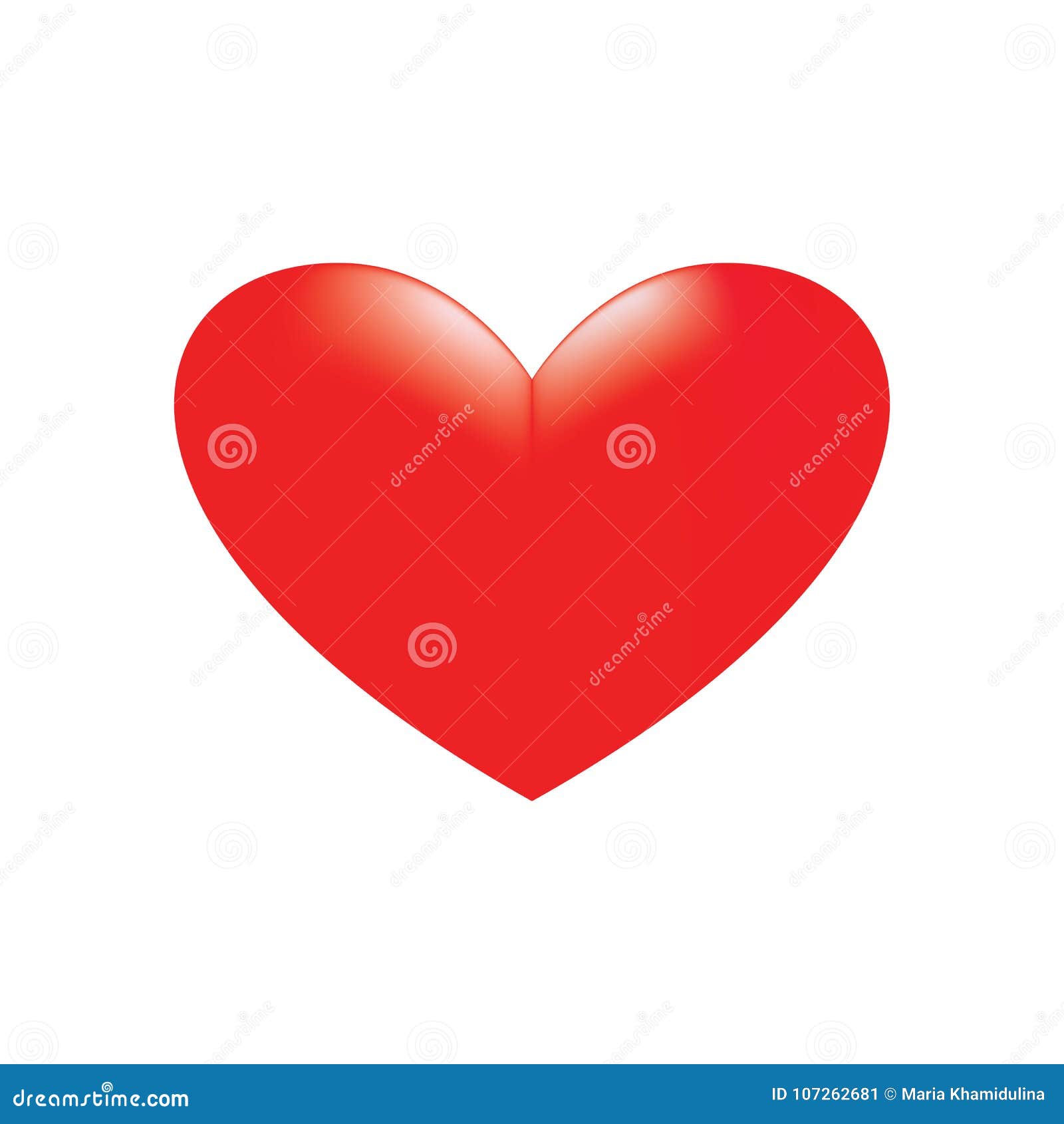 Red Heart on a White Background. Stock Vector - Illustration of passion ...