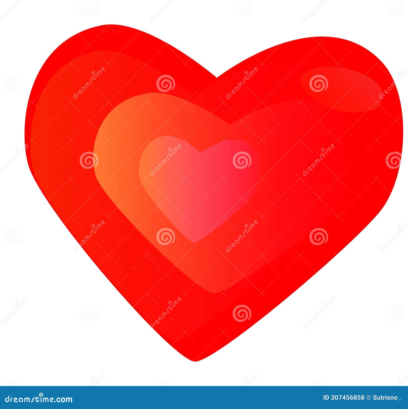 Red Heart on a White Background. Stock Vector - Illustration of fashion ...