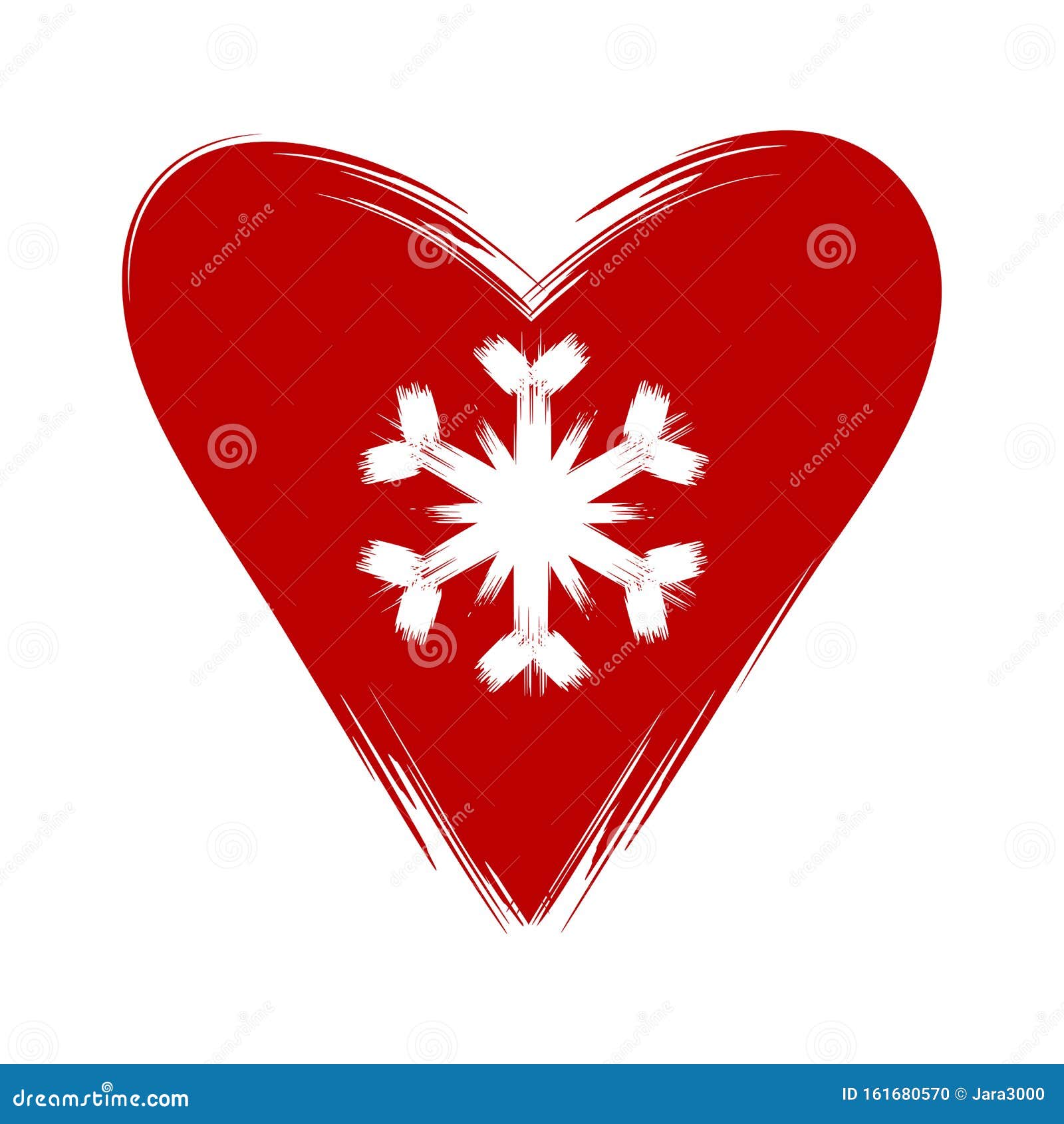 Red Heart with a White Snowflake. Isolated Vector Image Stock Vector ...