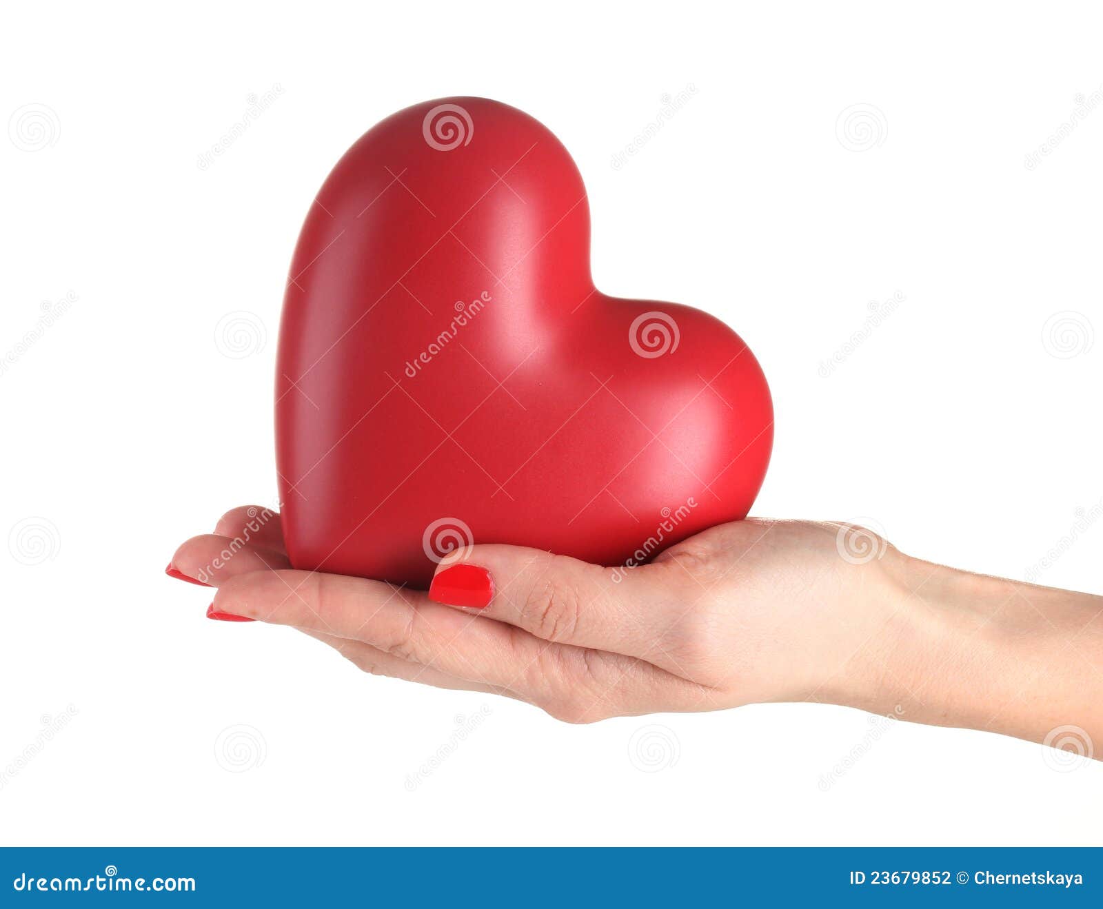 Red heart in woman s hand stock photo. Image of hand - 23679852