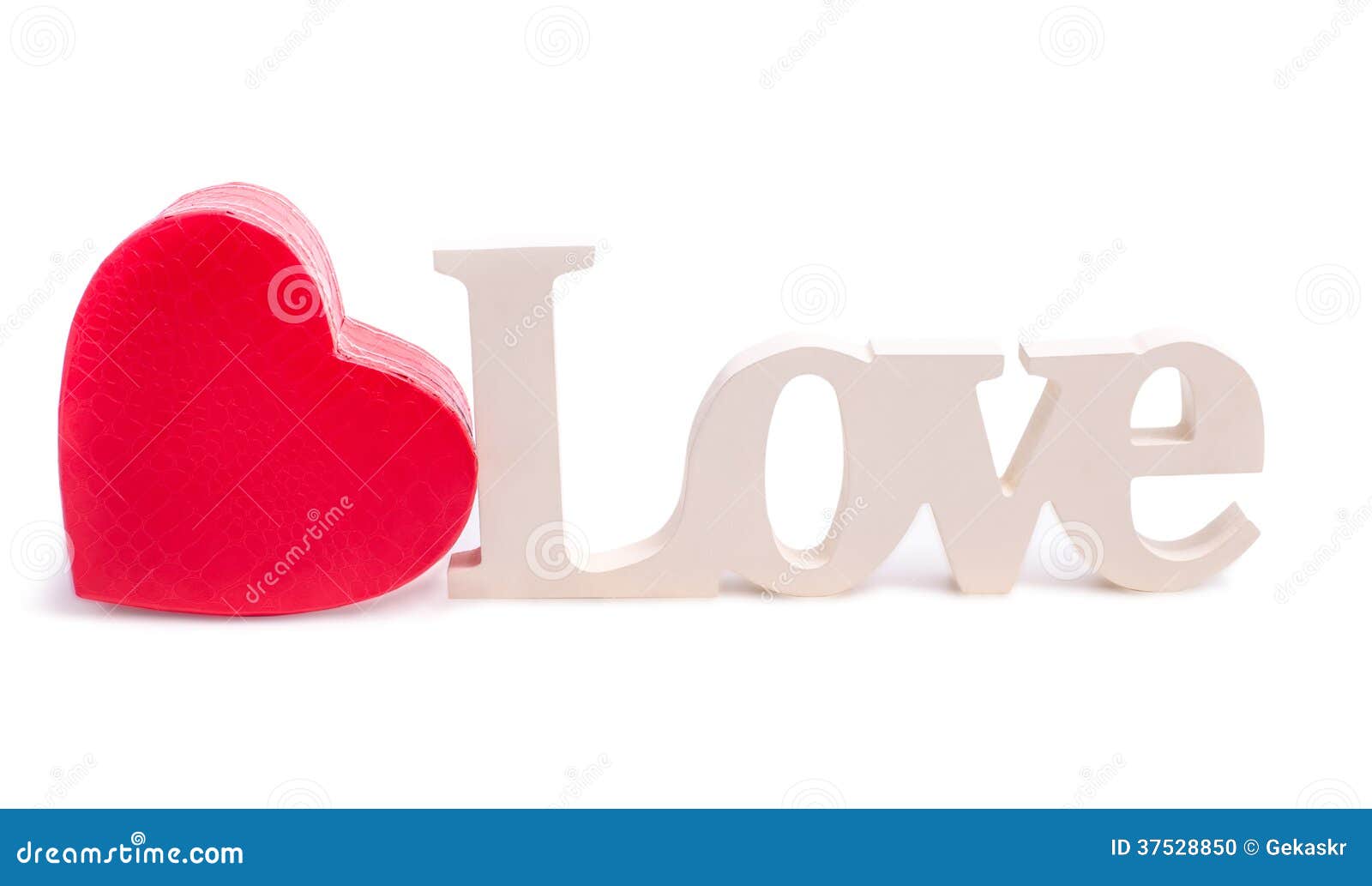 Red Heart and the Word Love Stock Photo - Image of reflection, sweet ...