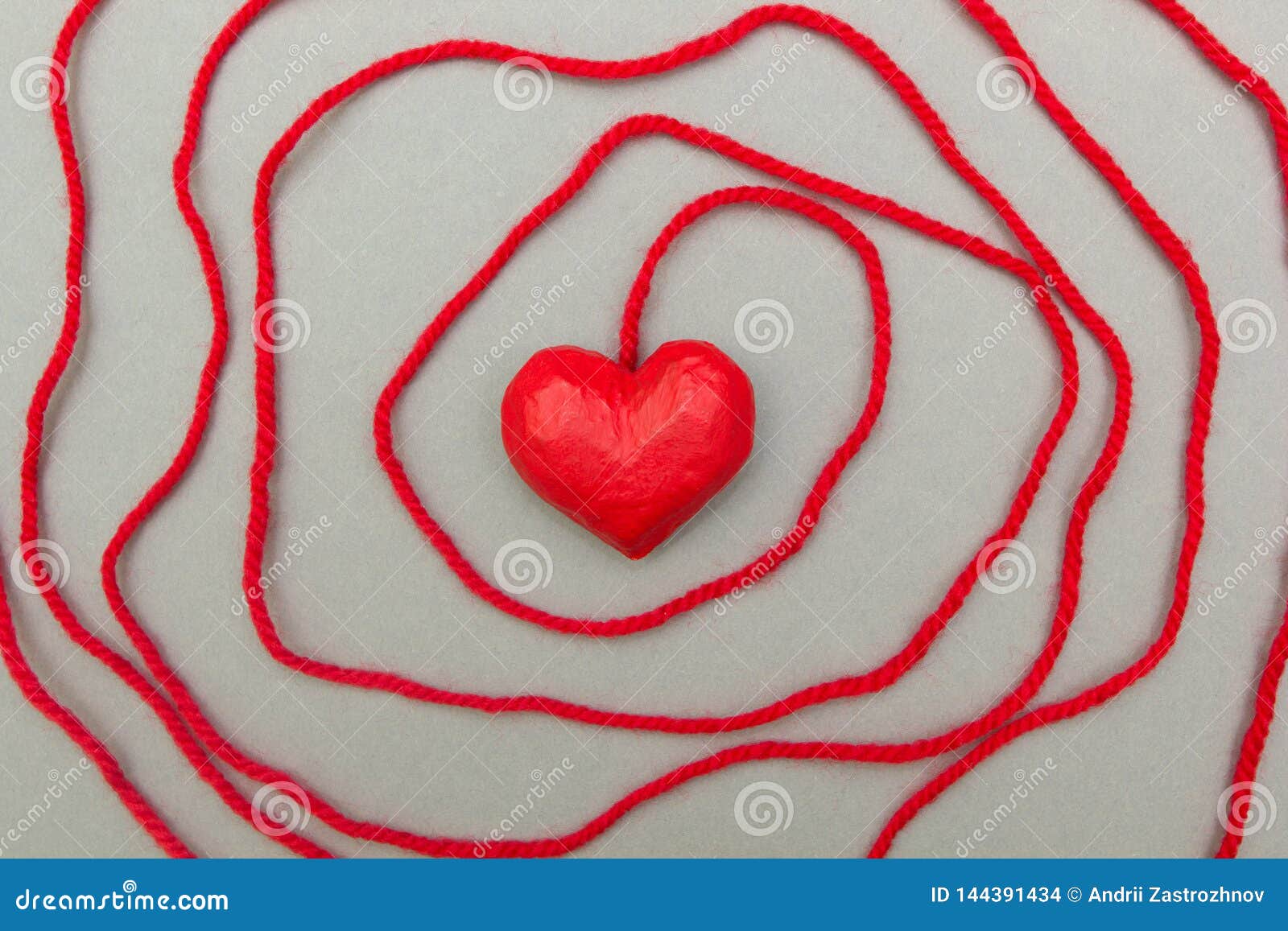 Red Heart Wrapped Around with Rope Stock Photo - Image of concept ...