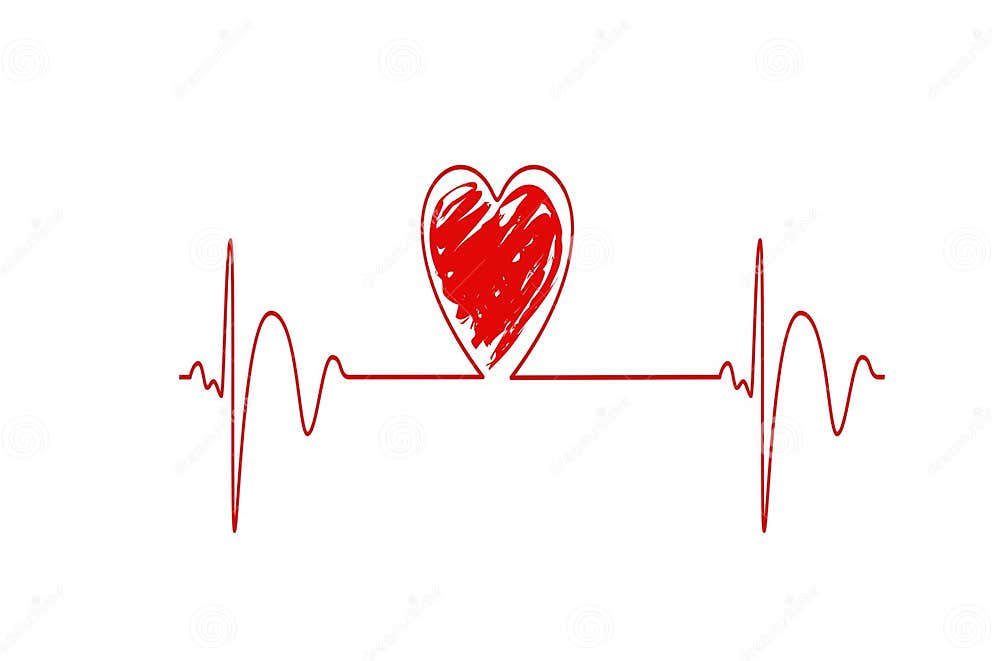 Red Heartbeat, Heart Rate Line, Medicine Concept, Illustration Design ... Red Heartbeat, Heart Rate Line, Medicine Concept, Illustration Design ...