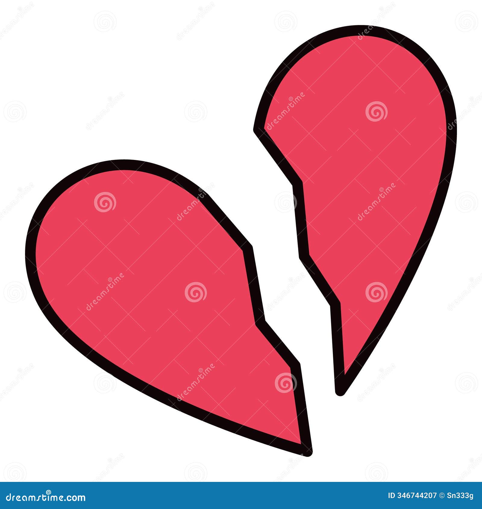 Red Heartbreak Vector Colored Icon or Symbol Stock Illustration ...