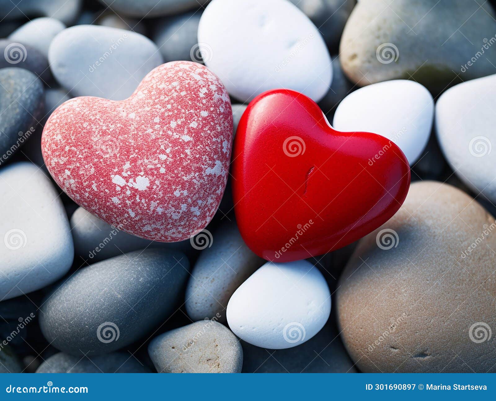 Red Hearts on a Background of Gray Stones Stock Illustration ...