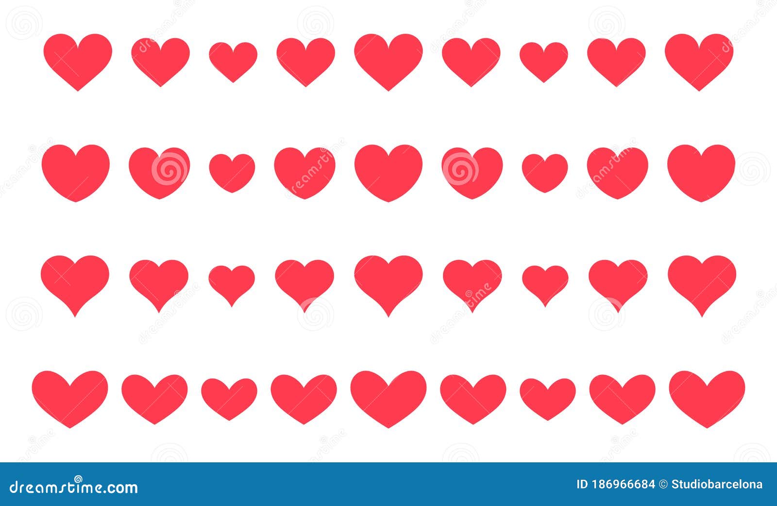 Red Hearts Border Patterns for Design Stock Vector - Illustration of ...