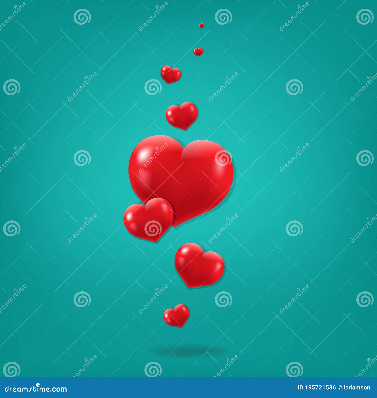 Red Hearts Card stock vector. Illustration of chain - 195721536