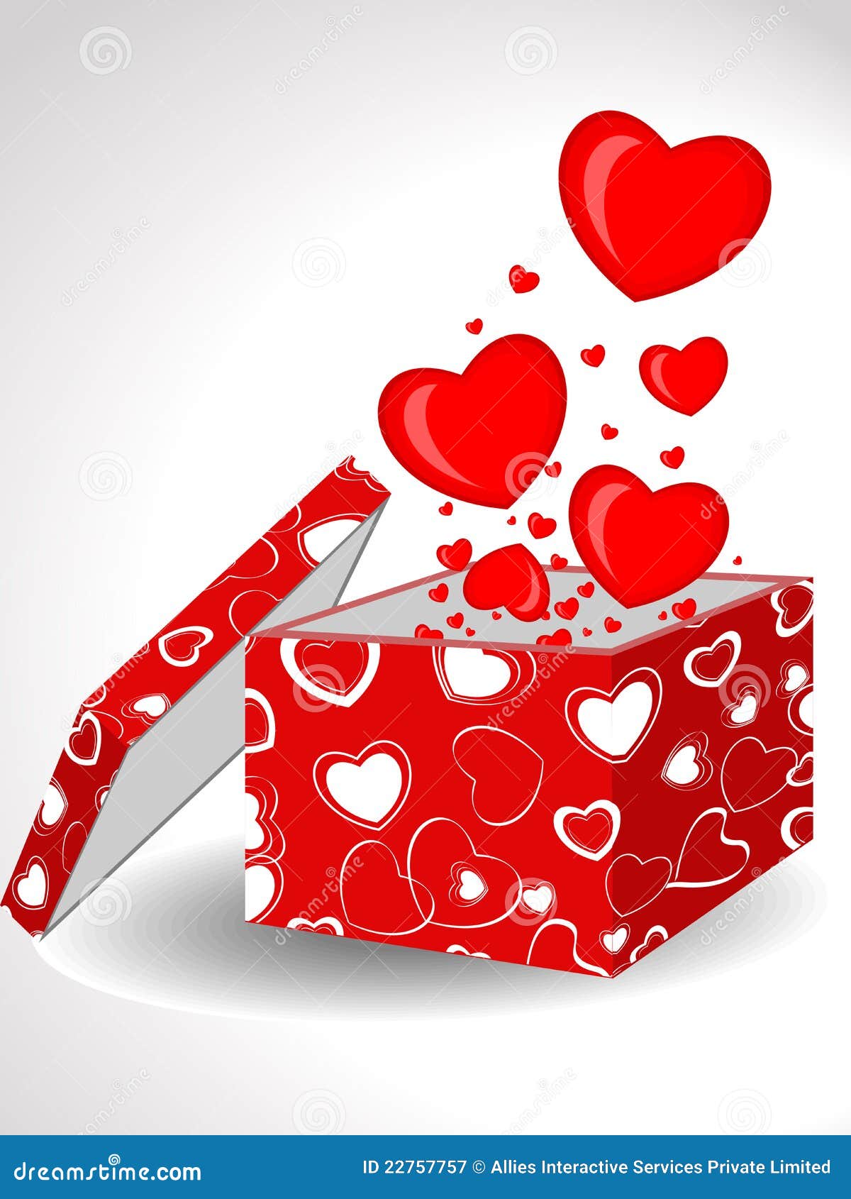 Red Hearts Floating Out of Box Stock Vector - Illustration of ...