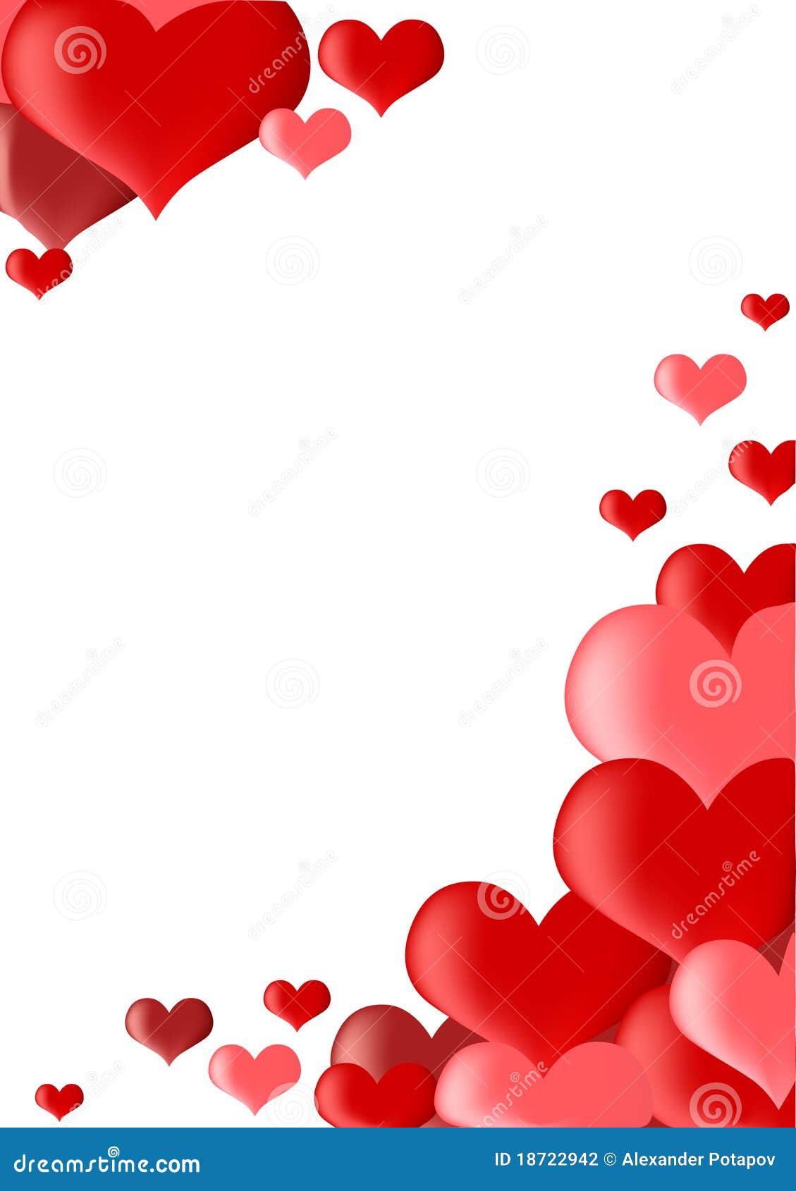 Red Hearts Frame Isolated on White Stock Vector - Illustration of style ...