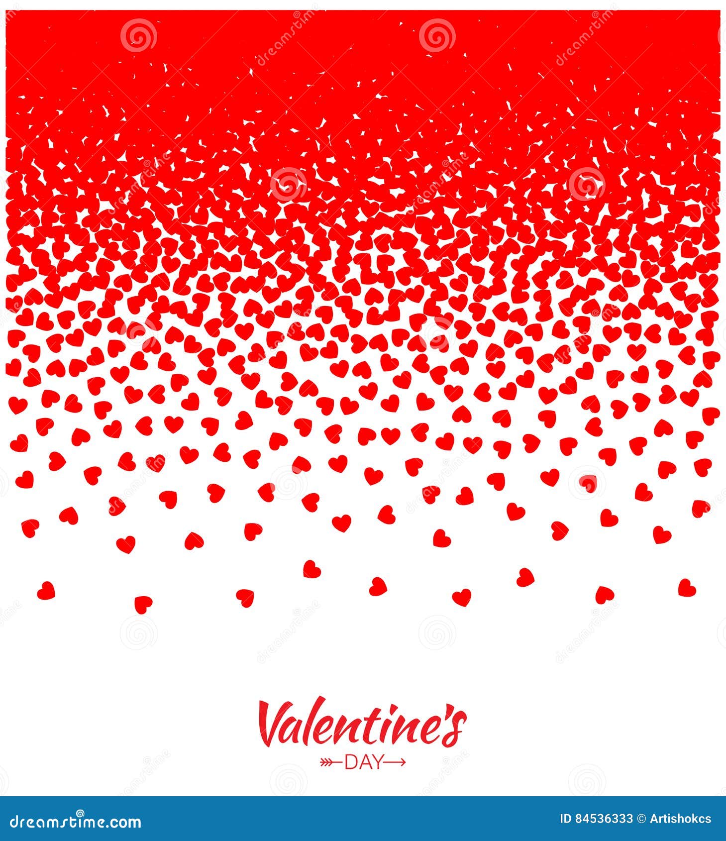 Red Hearts Gradient Background for Valentines Day Design Vector Card ...