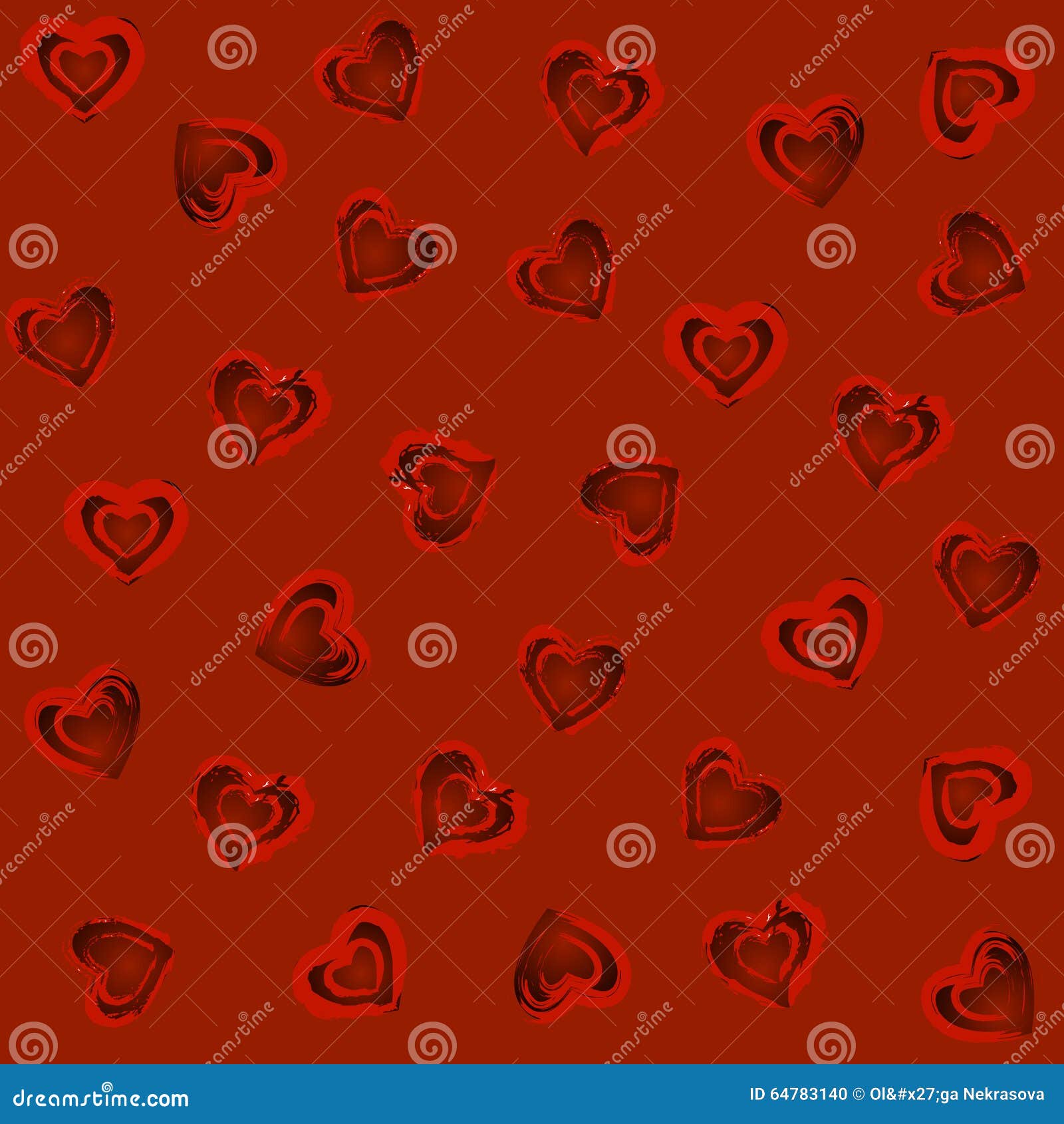 Red hearts pattern stock vector. Illustration of icon - 64783140