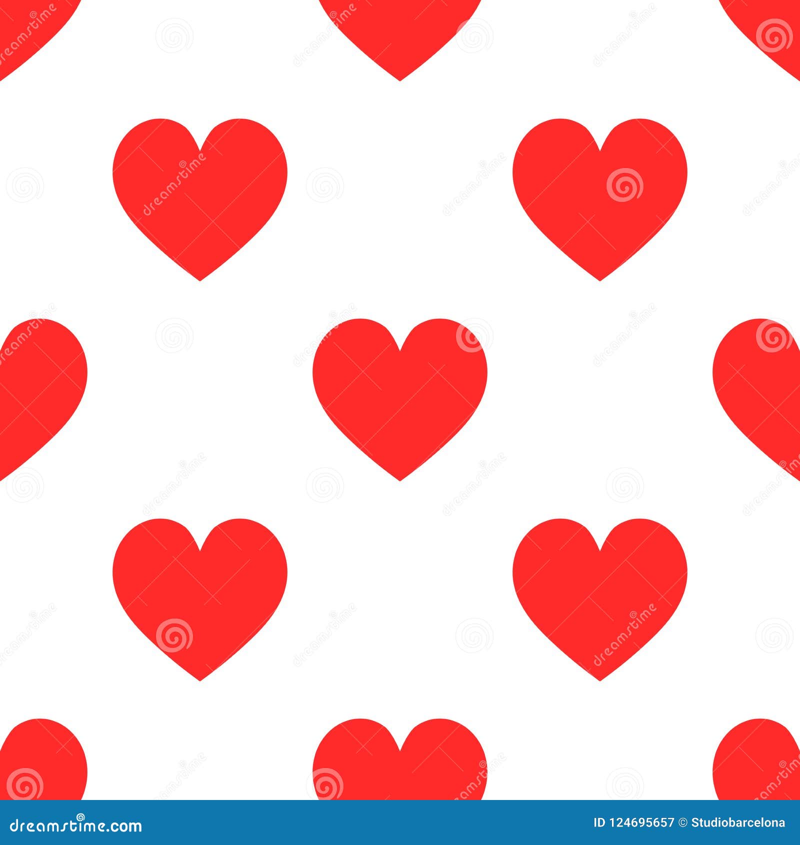 Red hearts pattern stock vector. Illustration of seamless - 124695657