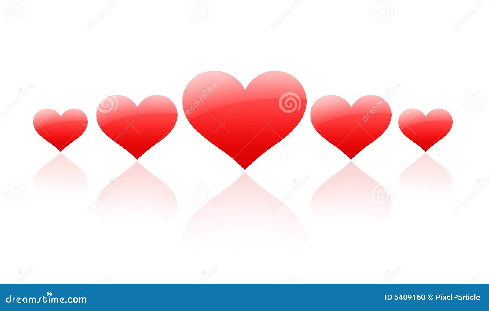 Red hearts in a row stock illustration. Illustration of isolated - 5409160