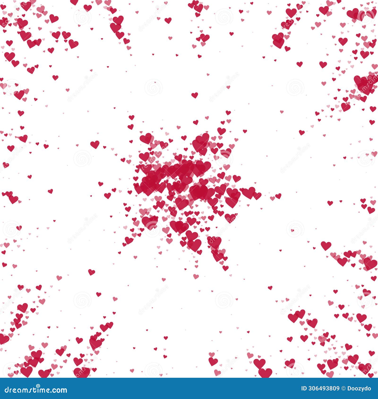 Red Hearts Scattered on White Stock Vector - Illustration of valentine ...