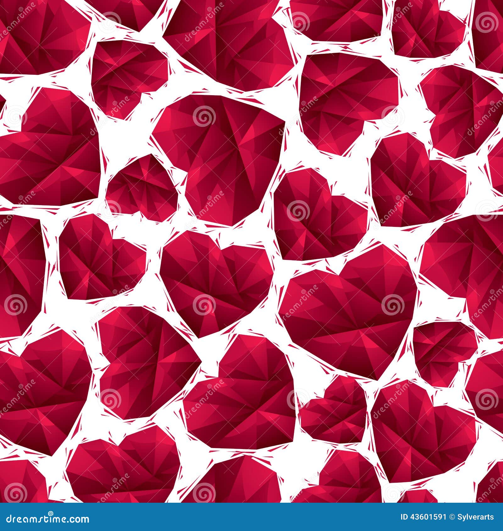 Red Hearts Seamless Pattern, Geometric Contemporary Style Repeat Stock ...