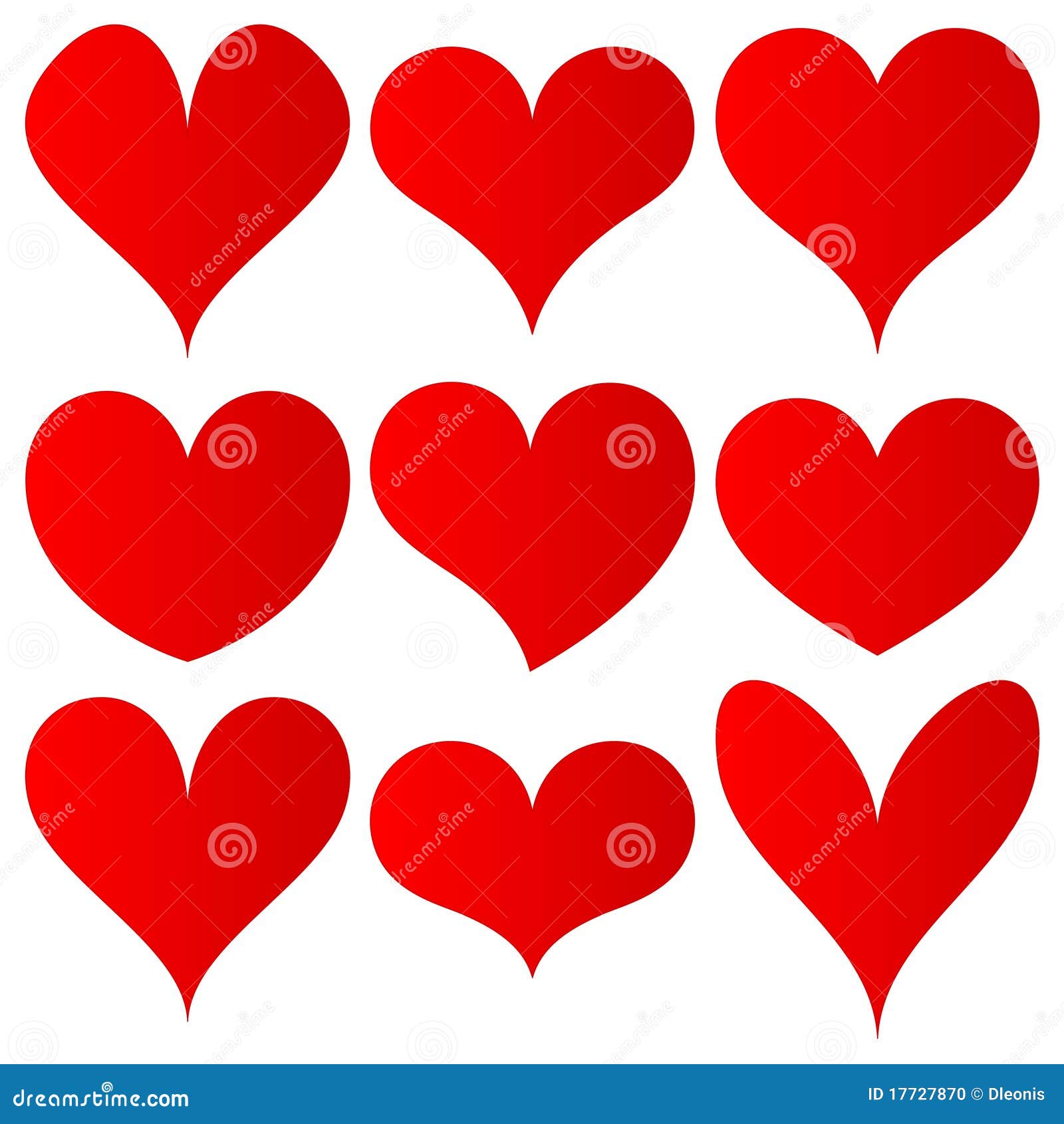 Red hearts set stock vector. Illustration of decoration - 17727870