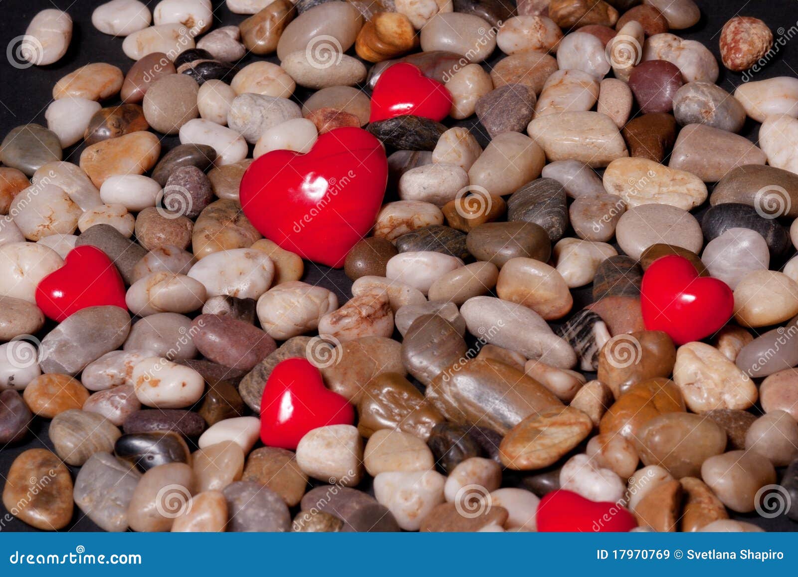 Red Hearts and Stones stock image. Image of pebbles, shiny - 17970769