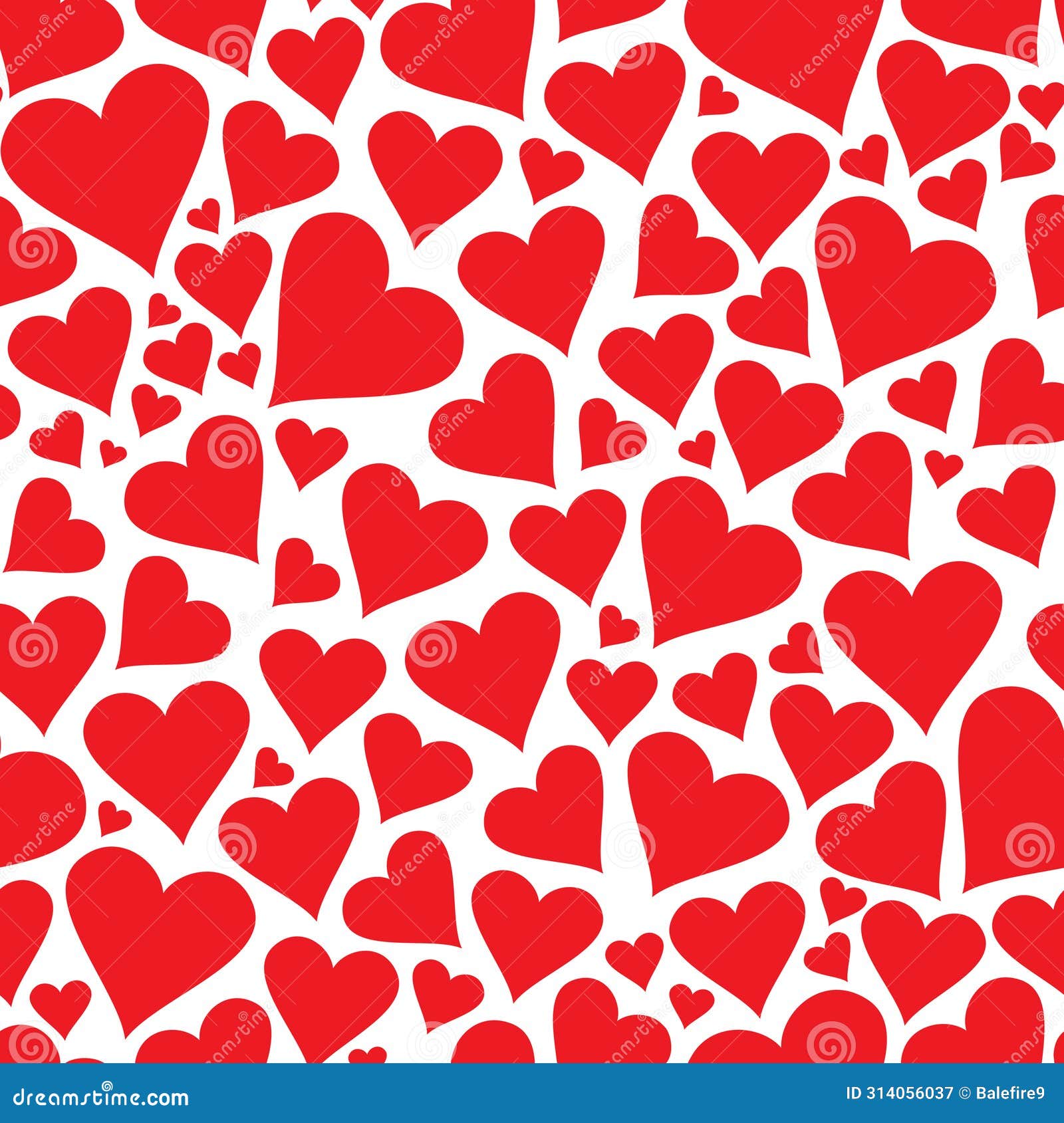 Red Hearts on a White Background Stock Illustration - Illustration of ...