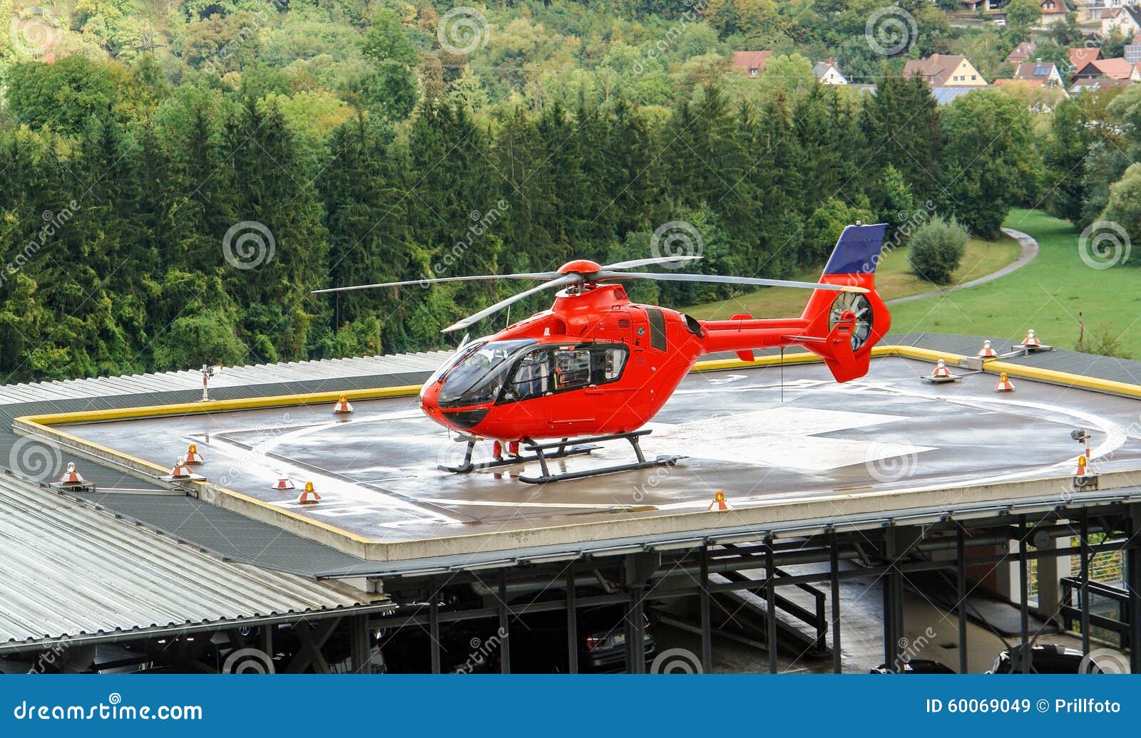 Red helicopter stock image. Image of helideck, site, emergency - 60069049
