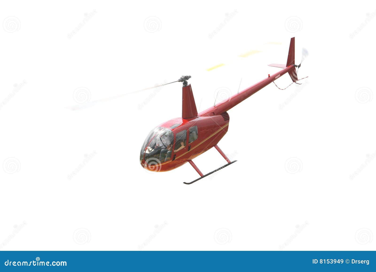 Red Helicopter Isolated Over White Stock Image - Image of airscrew ...