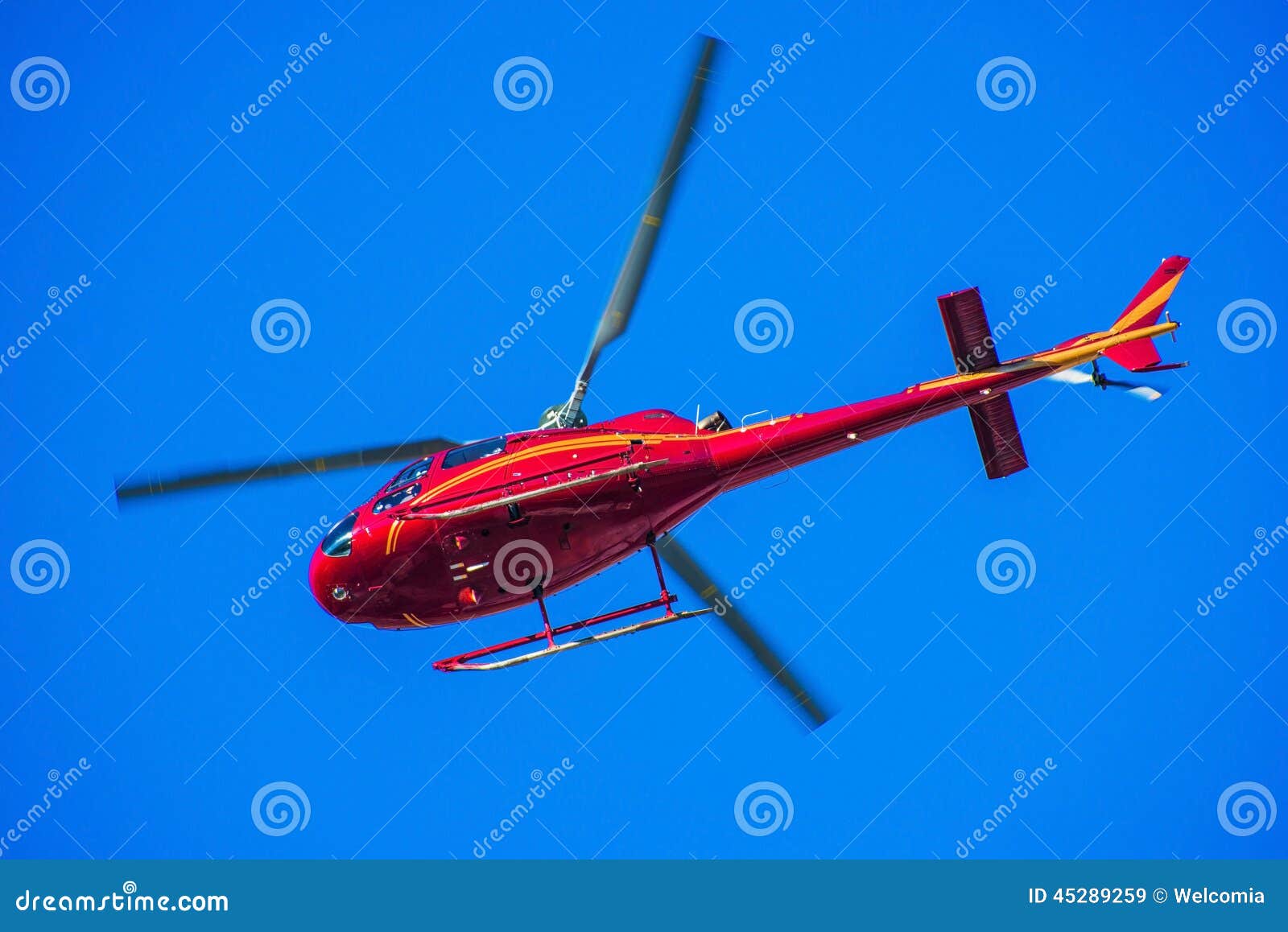 Red Helicopter on the Sky stock image. Image of chopper - 45289259