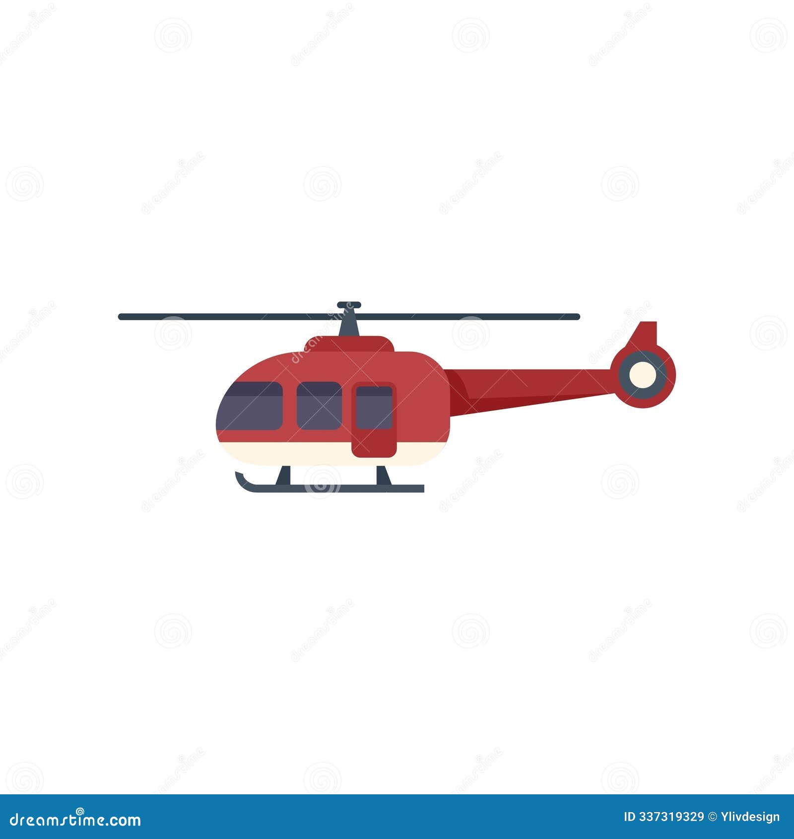 Helicopter Taking Off From Helipad Side View Icon Cartoon Vector ...