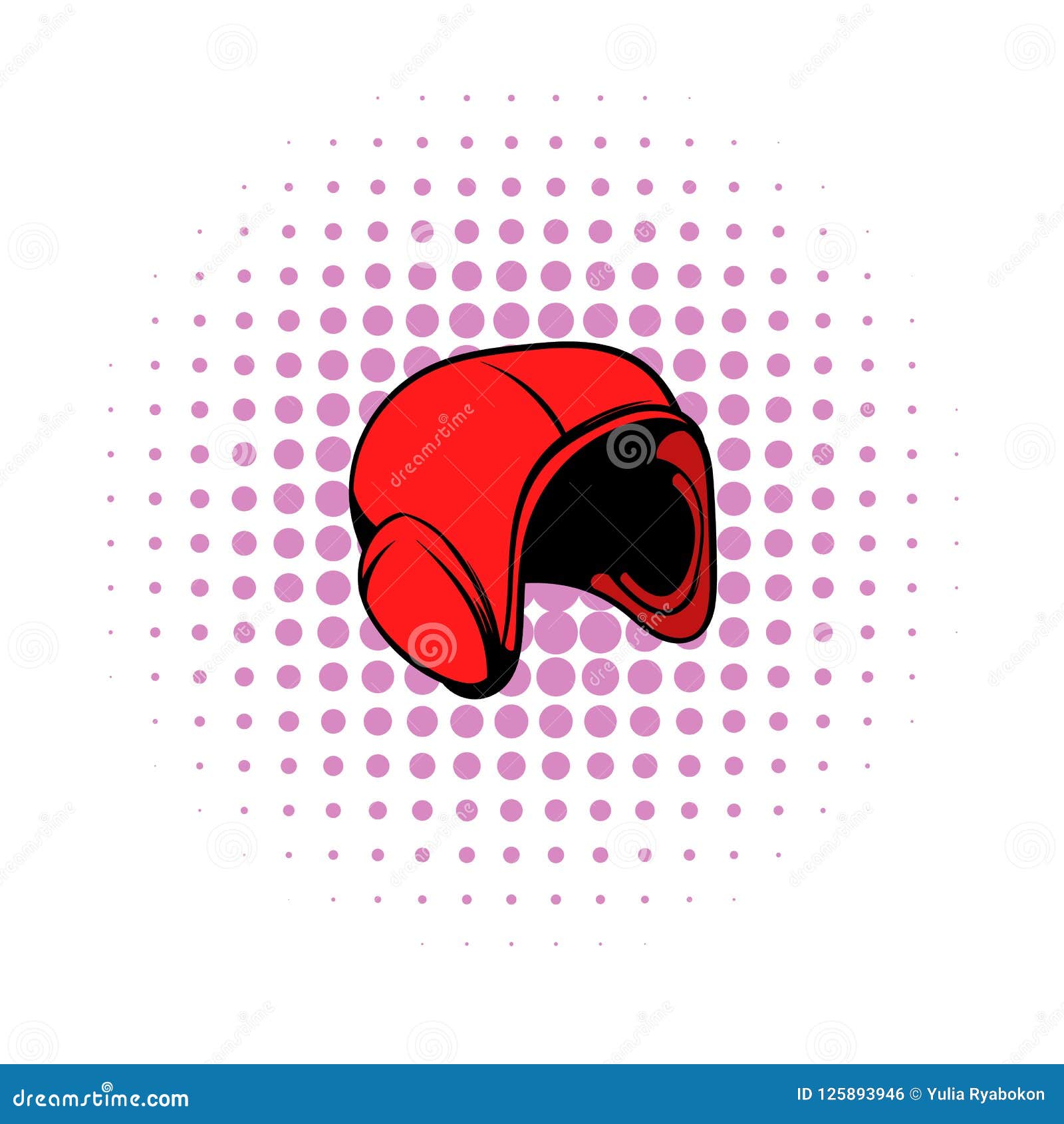 Red Helmet Icon, Comics Style Stock Illustration - Illustration of icon ...