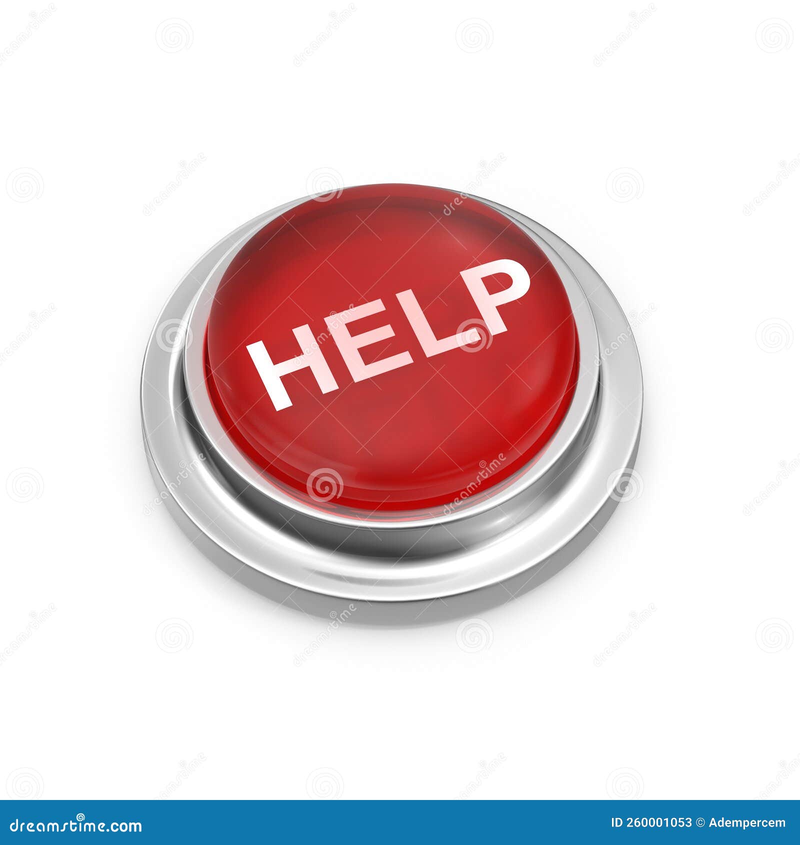 Red Help Button stock illustration. Illustration of render - 260001053