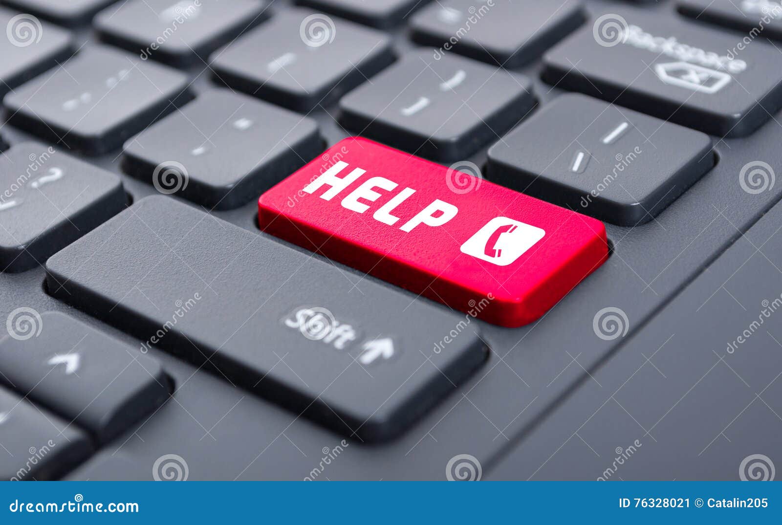 Red Help with Call Symbol Button on Keyboard Concept Stock Image ...