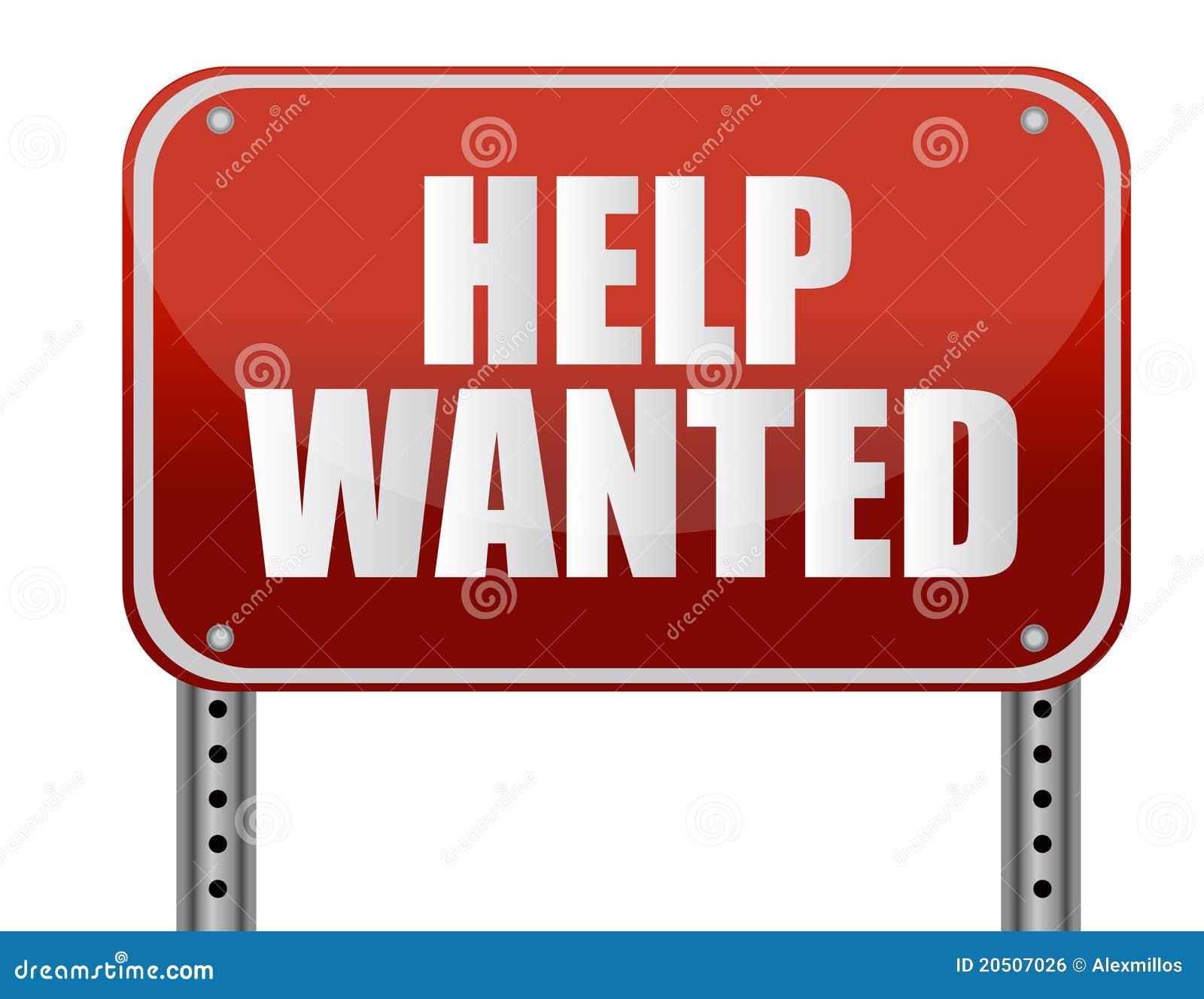 Red Help Wanted Sign Illustration Stock Illustration - Illustration of ...