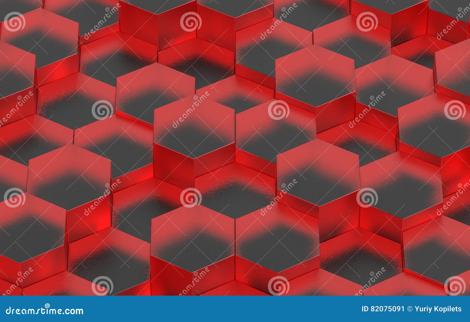 Red Hexagon Background Texture. 3d Render Stock Illustration ...
