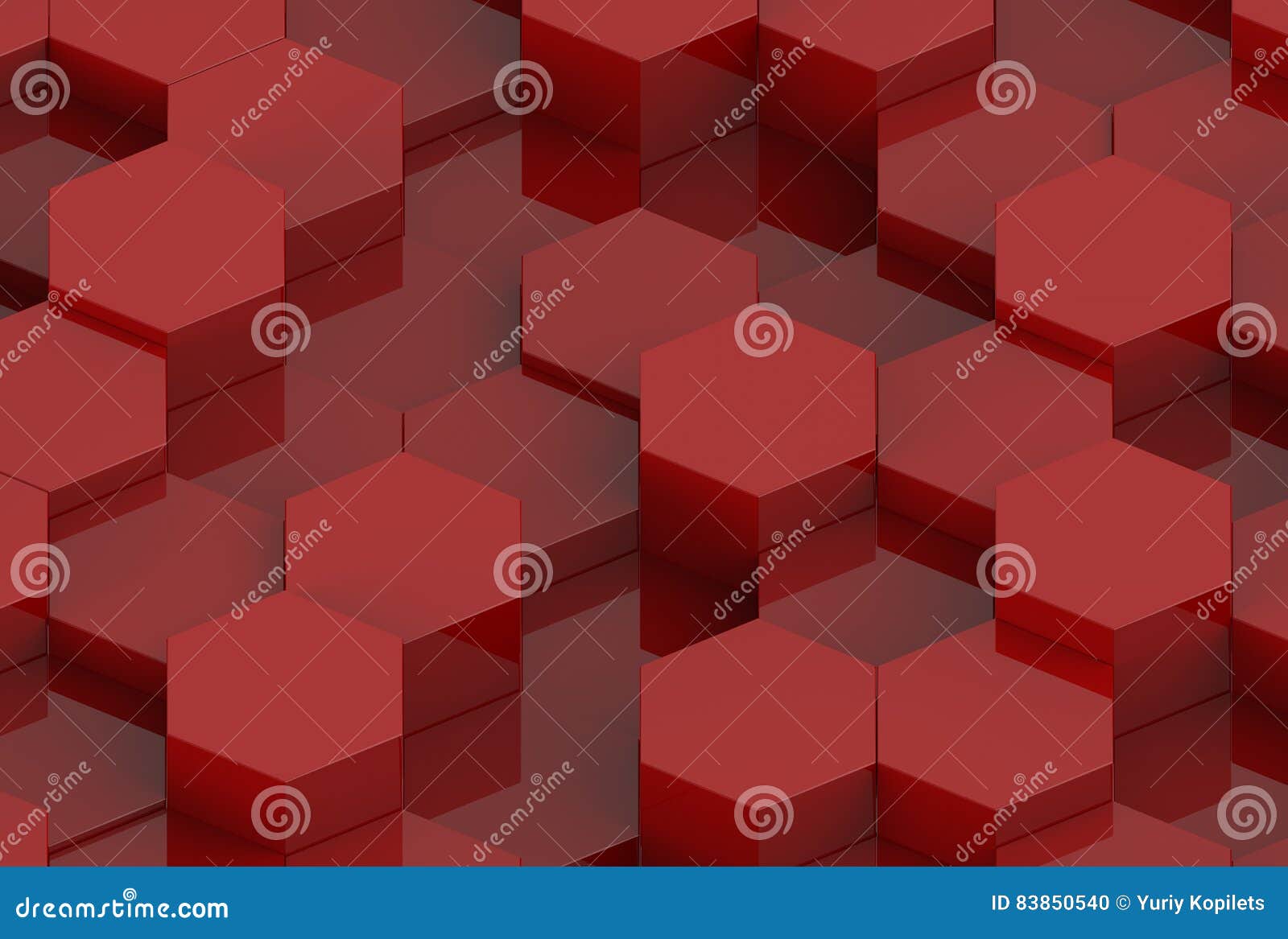 Red Hexagon Background Texture. 3d Render Stock Illustration ...