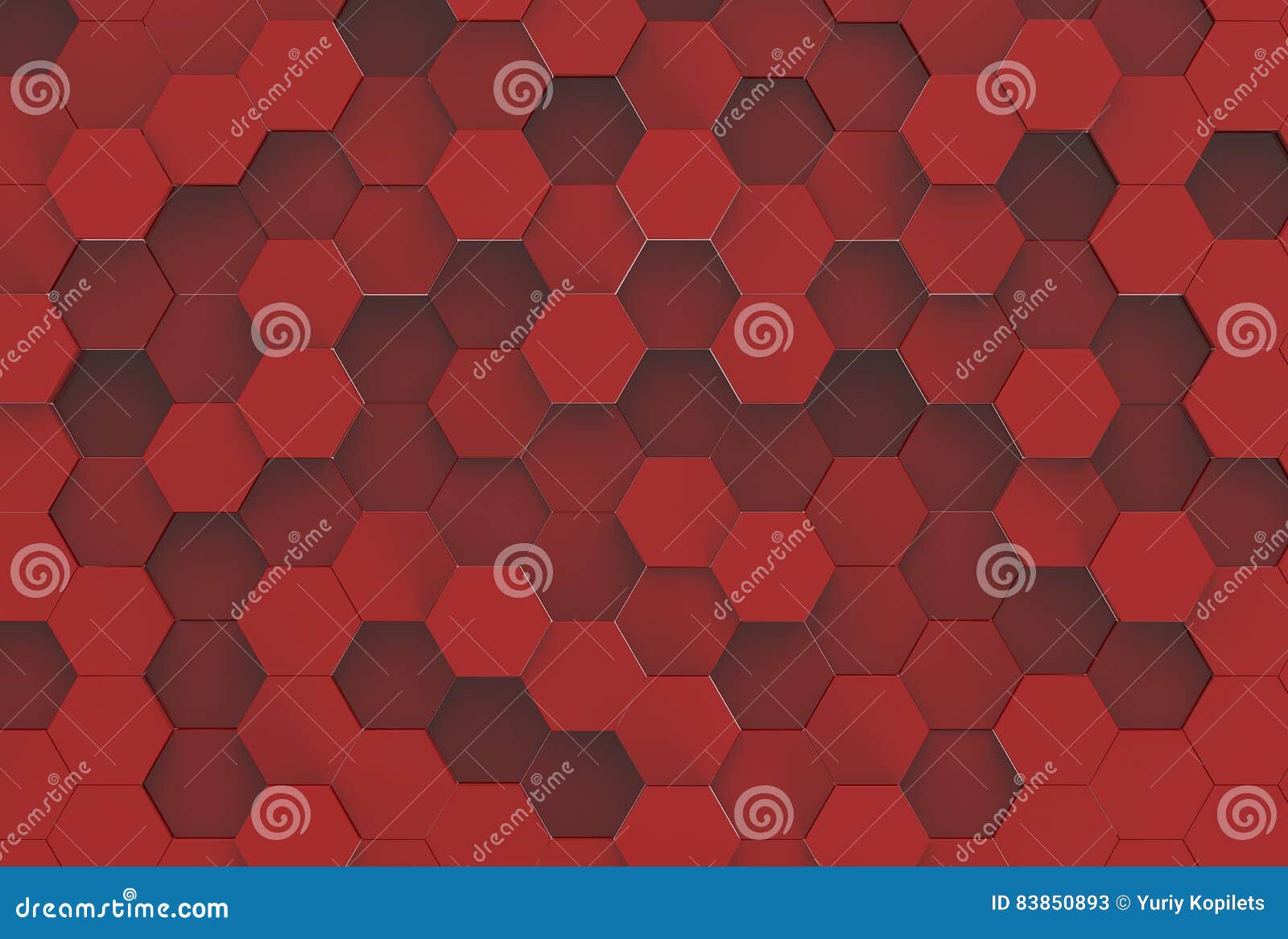 Red Hexagon Background Texture. 3d Render Stock Illustration ...