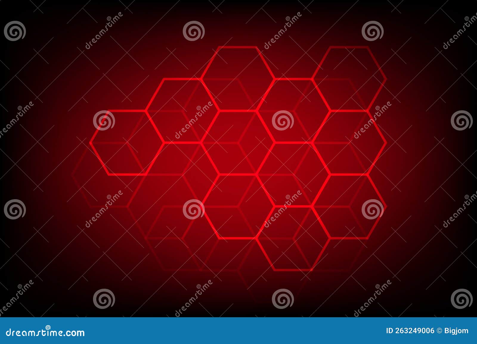 Red Hexagon on Black Background, Red Light, Background, Black, Techno ...