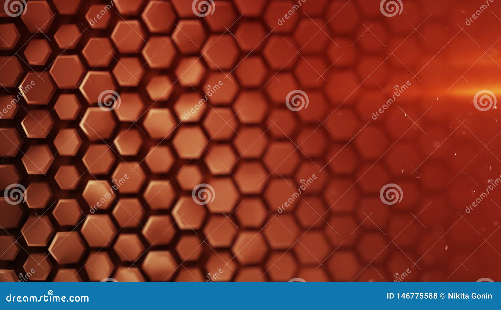 Red Hexagon Pattern Abstract 3D Rendering Stock Illustration ...