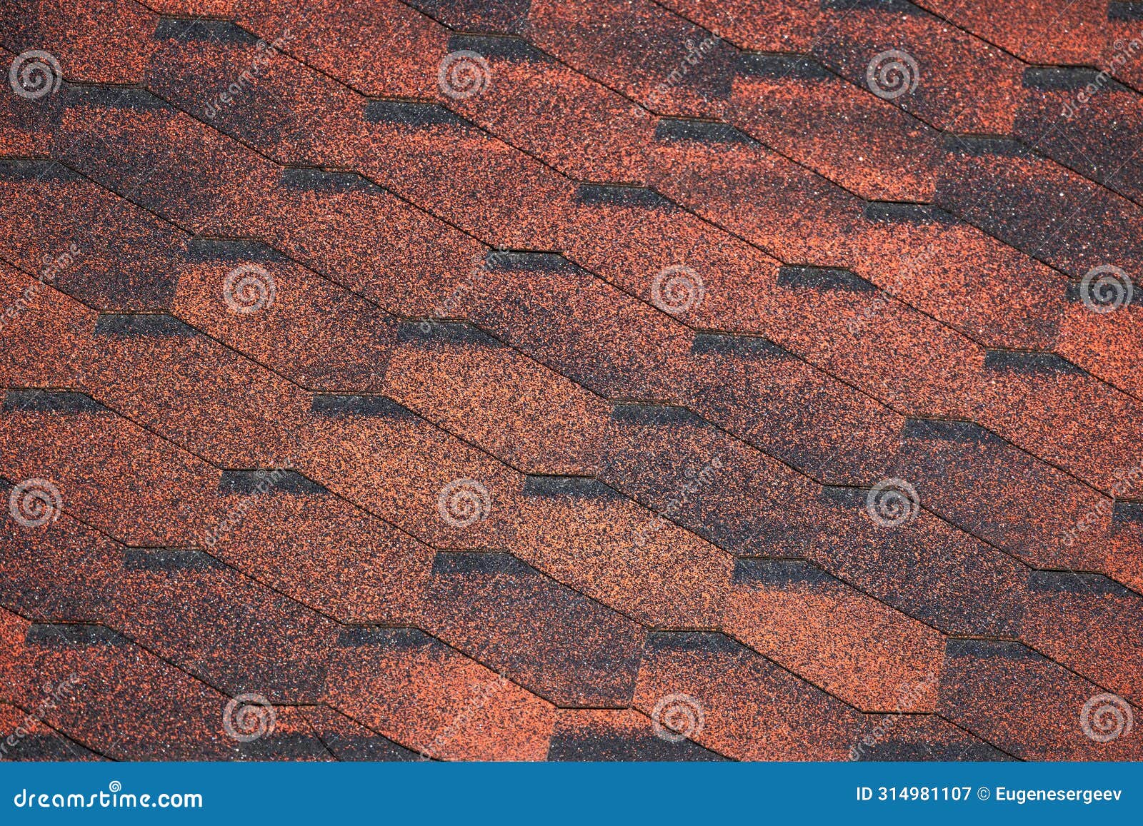 Red Hexagonal Flexible Shingles, Modern Roof Pattern, Background ...