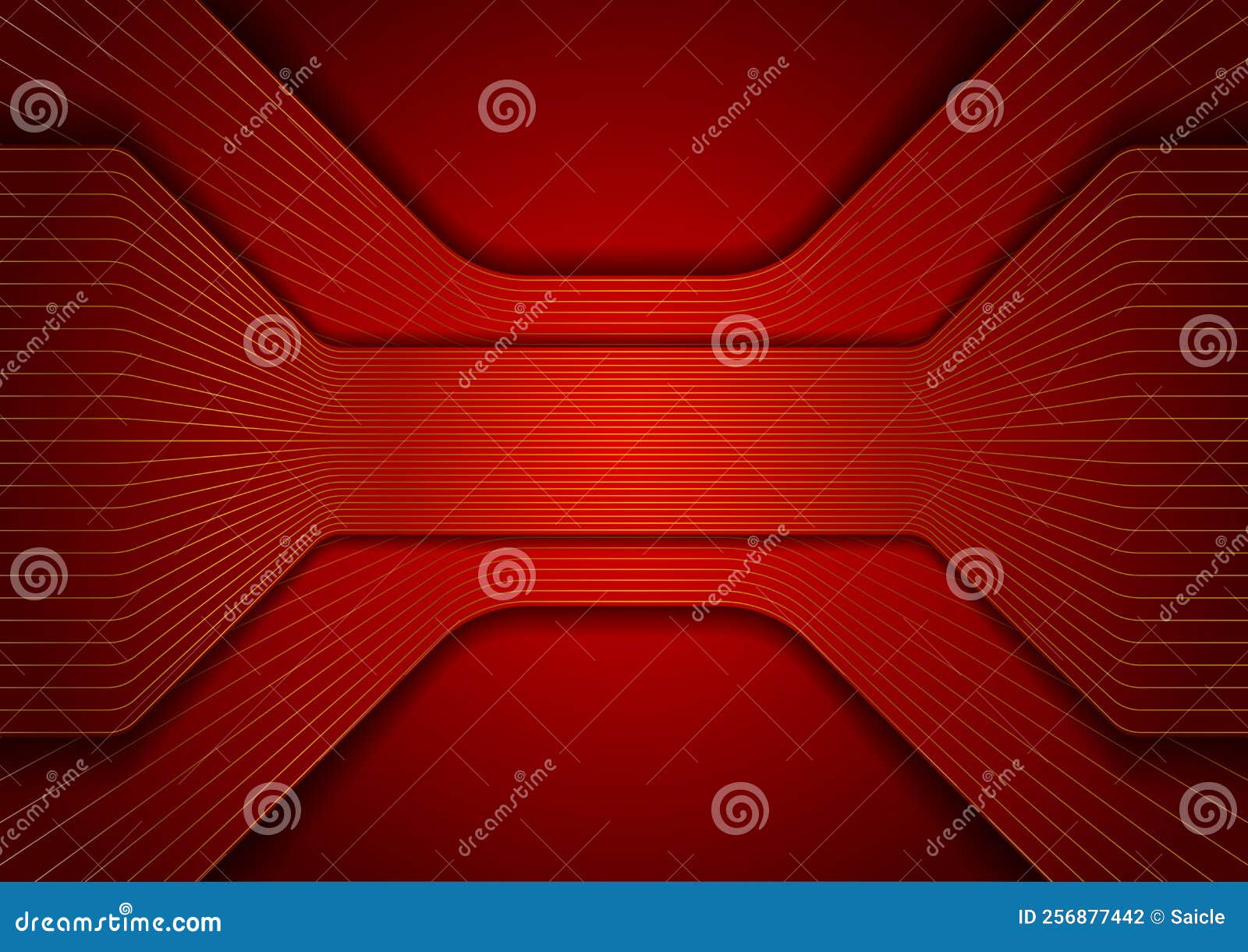 Red Hi-tech Abstract Background with Golden Lines Stock Illustration ...