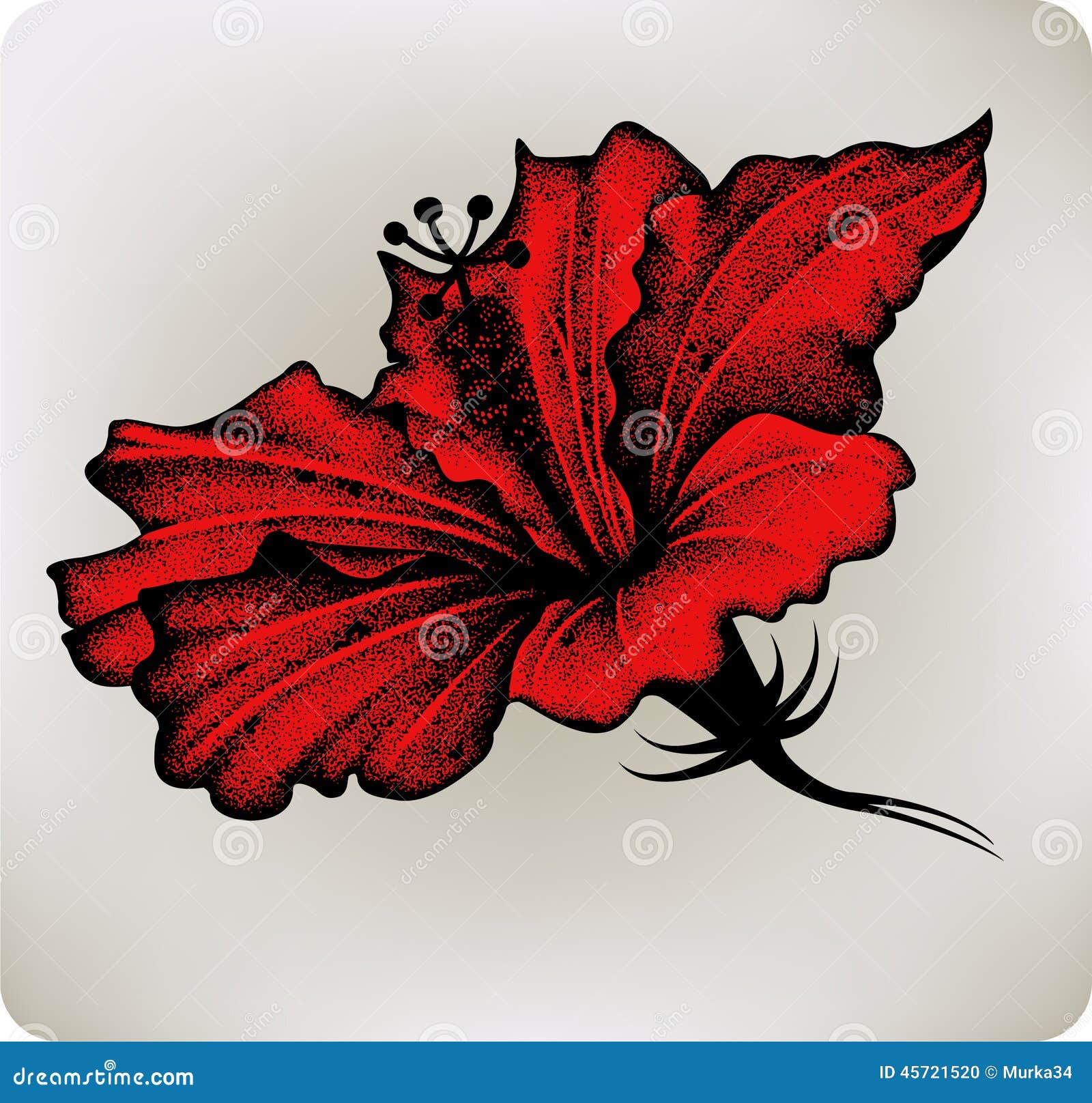 Red Hibiscus, Hand-drawing. Vector Illustration. Stock Vector ...