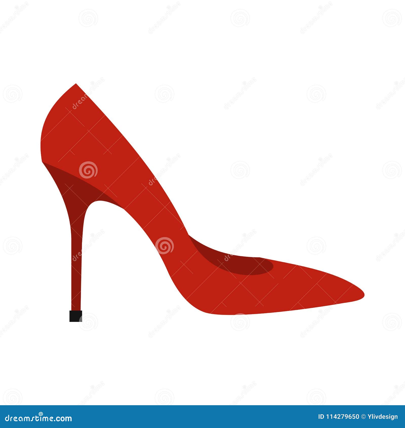 Red High Heel Shoe Icon, Flat Style Stock Vector - Illustration of ...