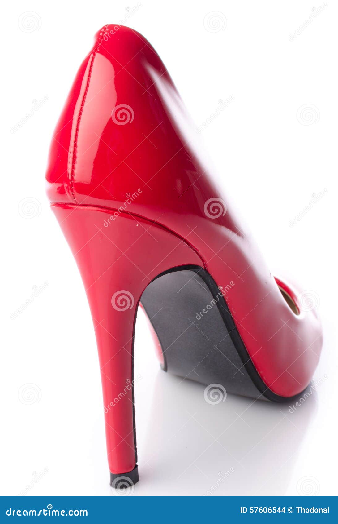 Red high heel shoe stock photo. Image of leather, fashion - 57606544