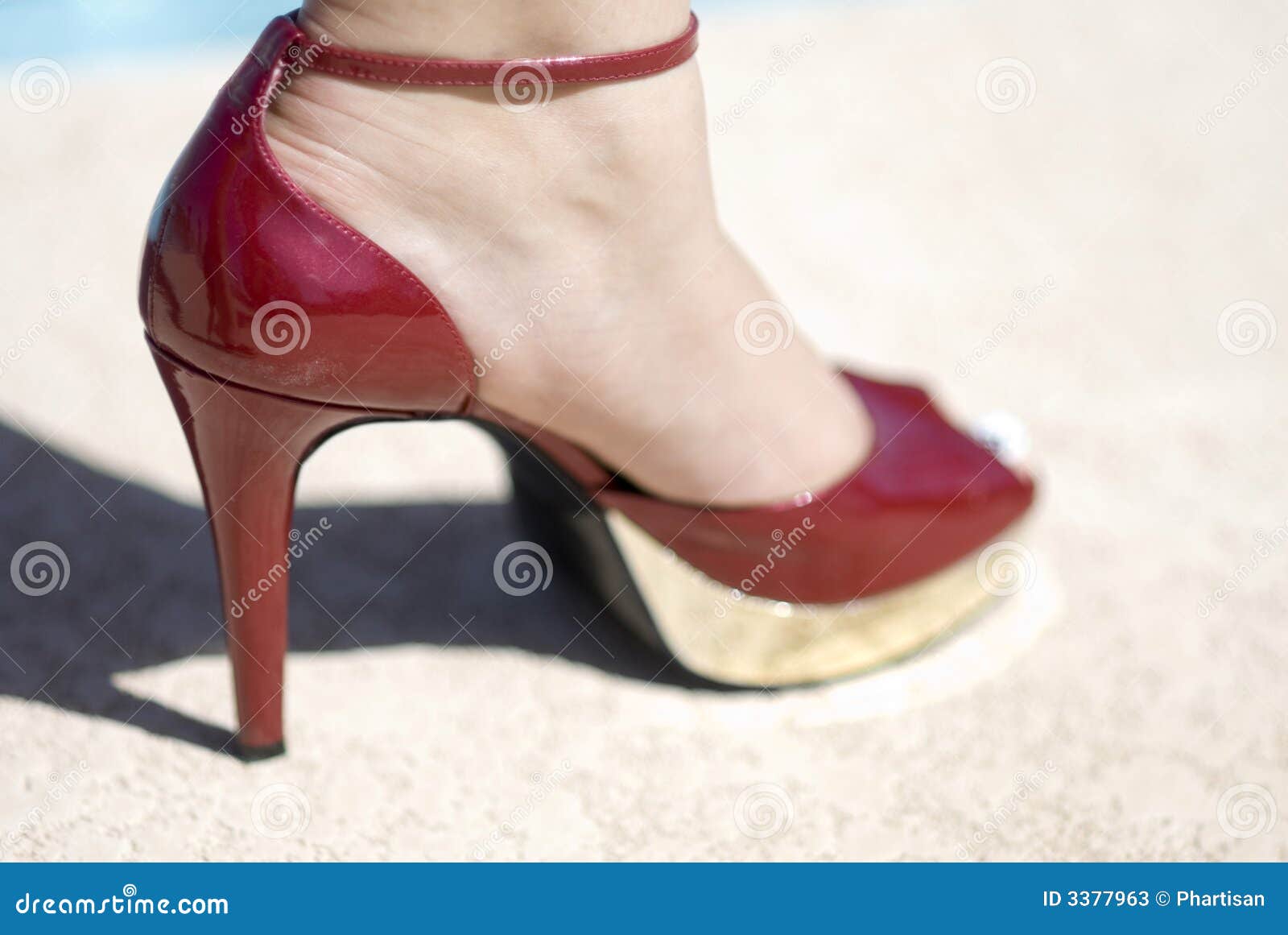 Red high heel shoes stock image. Image of footwear, shoes - 3377963