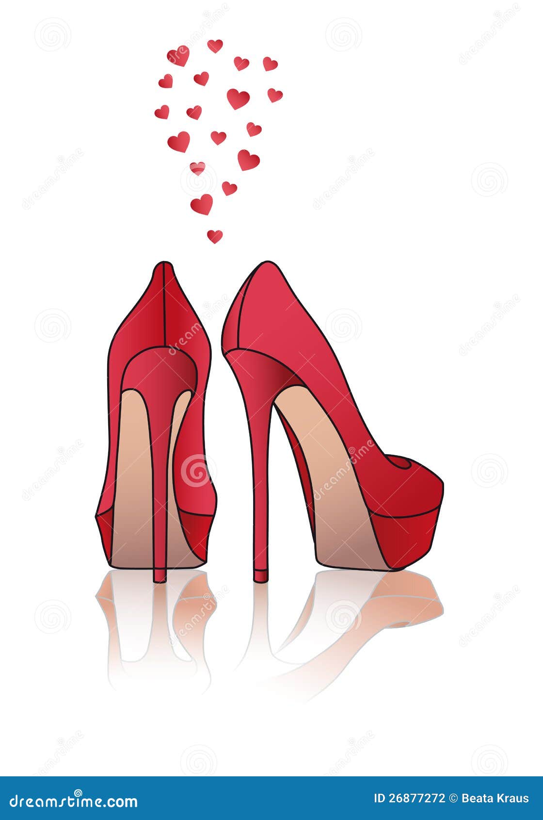 Red High Heel Shoes, Vector Stock Vector - Illustration of drawing ...