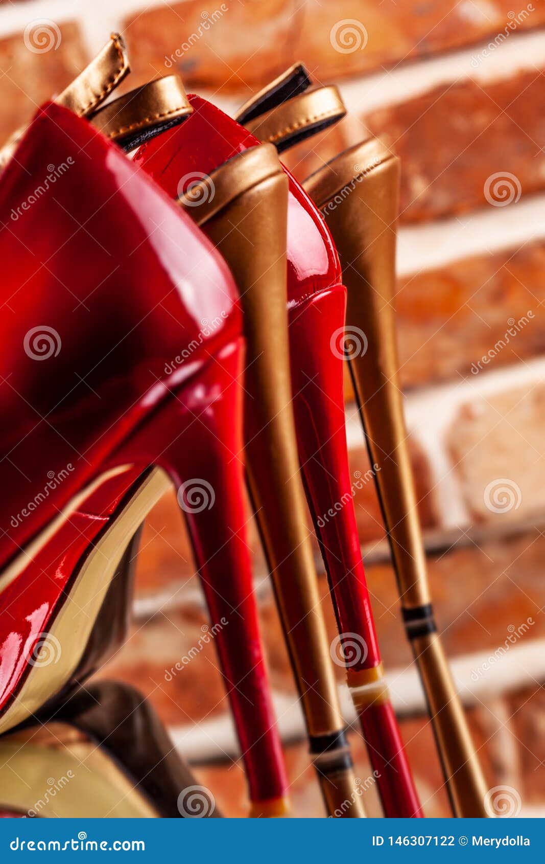 Red high heels stock photo. Image of elegant, high, gold - 146307122