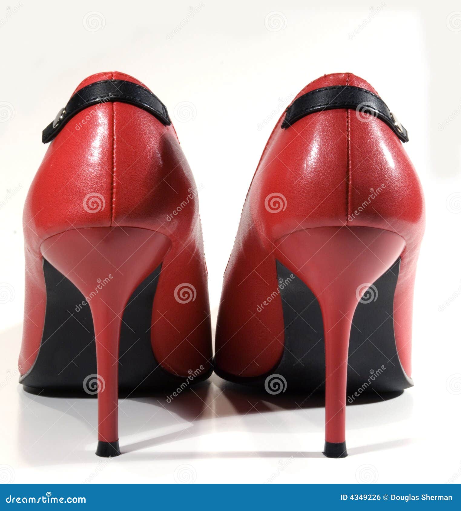 Red high heels, rear view stock photo. Image of women - 4349226