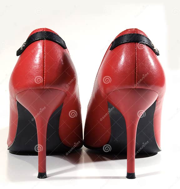Red high heels, rear view stock photo. Image of women - 4349226